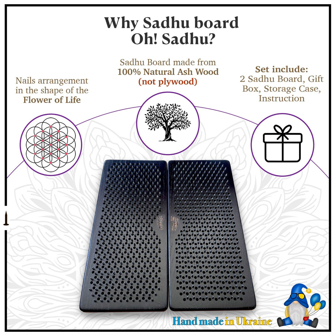 Natural Ash Sadhu Board "Tree of Life", step 10mm (0,39in) – Oh! Sadhu